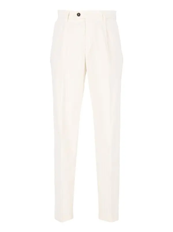 Eleventy Pleated Tapered Pants - White