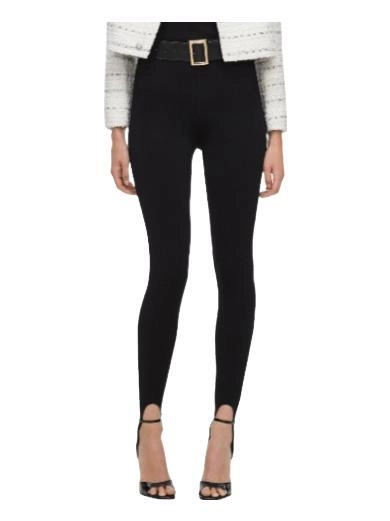 SELF-PORTRAIT Knit Stirrup Leggings - Black