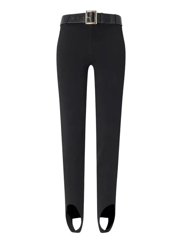 SELF-PORTRAIT Stirrup Belted Knit Pants - Black