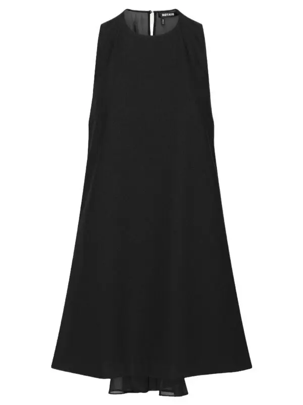 ROTATE BY BIRGER CHRISTENSEN Crepe A-line Mini Dress With Chiffon Embellishments - Black