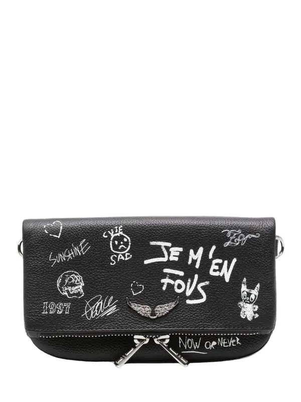 Zadig&Voltaire Mini Rock Graffiti Clutch Bag - Black