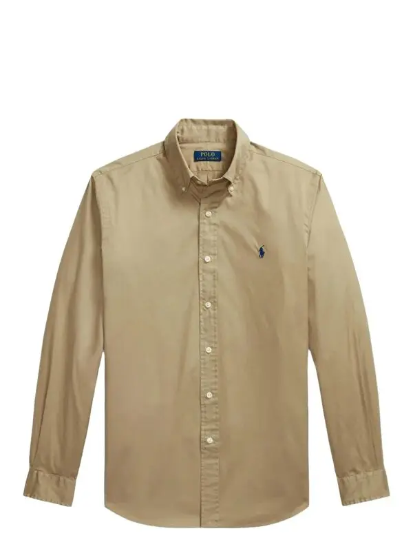 Polo Ralph Lauren Logo Embroidered Curved Hem Shirt - Brown