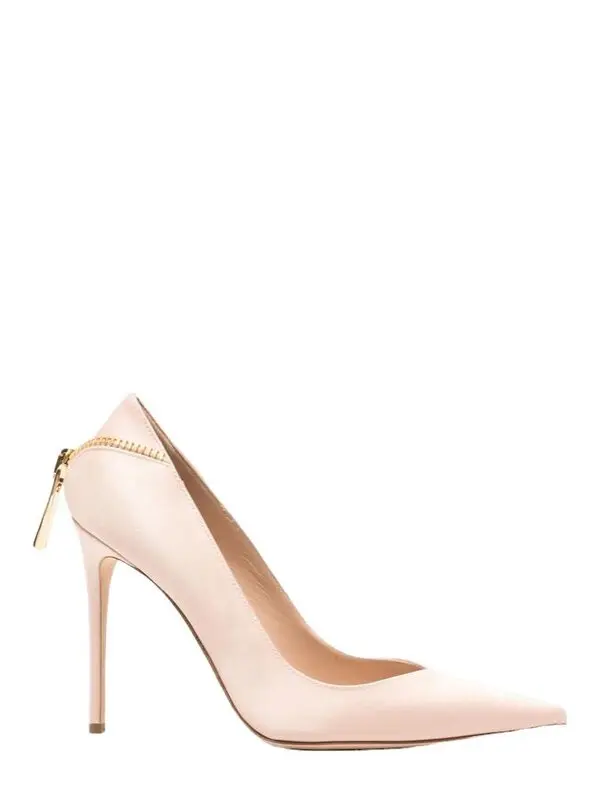 Elisabetta Franchi Zip-detail Pointed-toe High Stiletto Heel Pumps - Pink