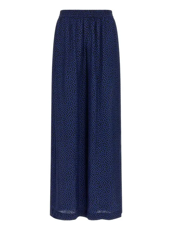 GIANLUCA CAPANNOLO Claudia Printed Wide-leg Pants - Blue