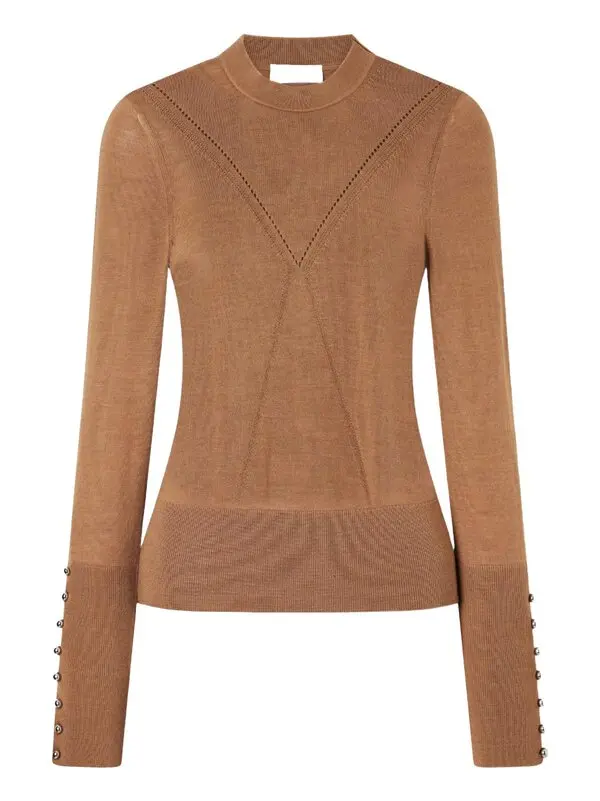 Rabanne Embellished Wool And Silk-blend Sweater - No