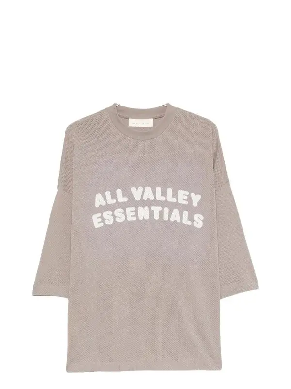 Fear Of God Taupe Mesh Textured Graphic T-shirt - No