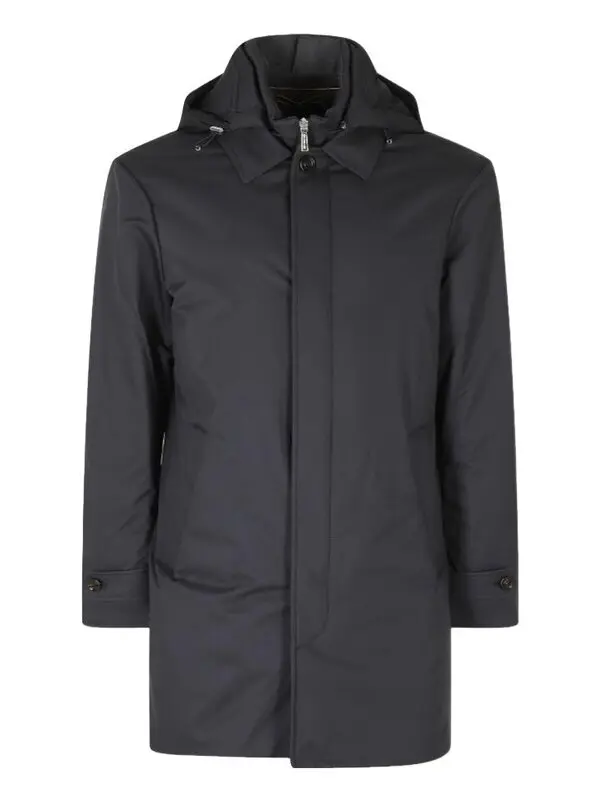 MOORER Long-sleeve Hooded Jacket - Dark Blue