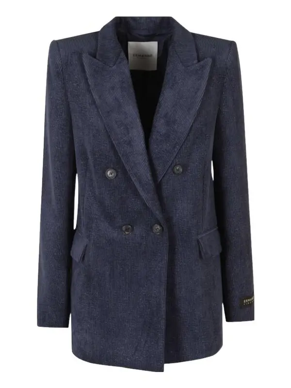 ERMANNO FIRENZE Double Breasted Blazer - Blue