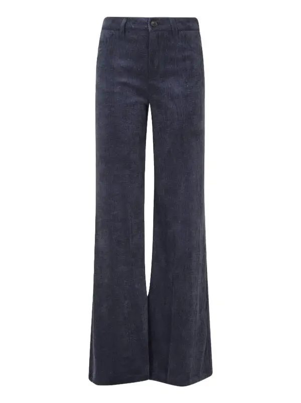 ERMANNO FIRENZE Glitter Detail Corduroy Flared Trousers - Blue
