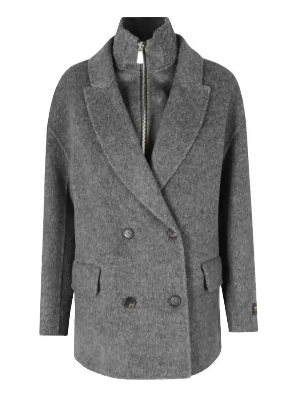 ERMANNO FIRENZE Double-breasted Short Coat - Gray