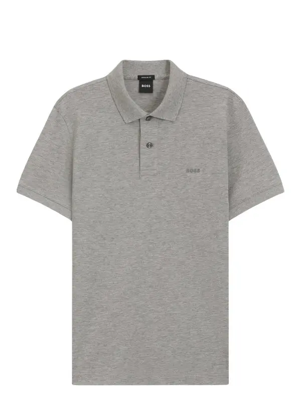 Hugo Boss Pallas Polo Shirt In Cotton Pique With Embroidered Logo - Grey