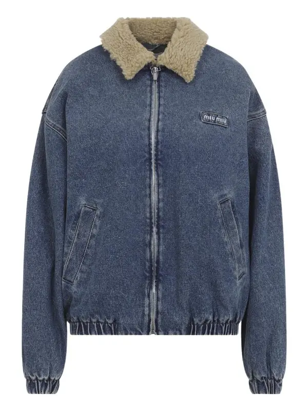 Miu Miu Long-sleeved Denim Jacket - Blue