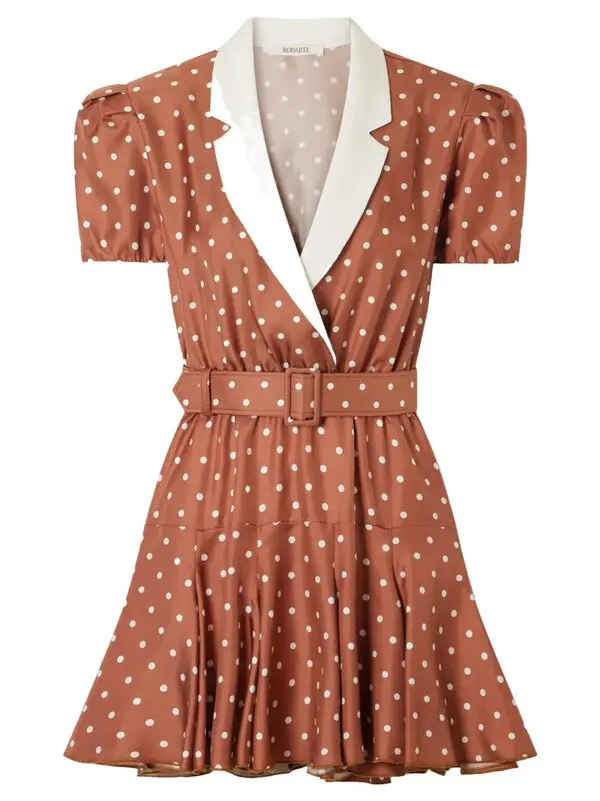 RODARTE Belted Polka-dot Silk Midi Dress - No