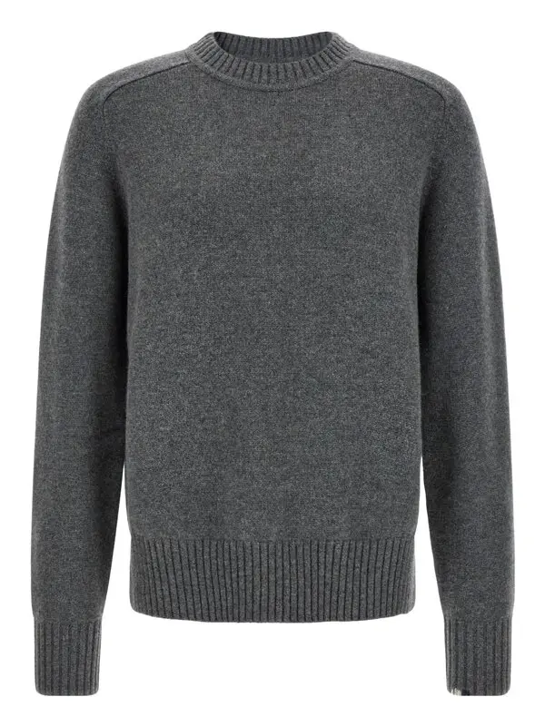 Extreme Cashmere Crewneck Sweater With Striped Embroidery - Gray