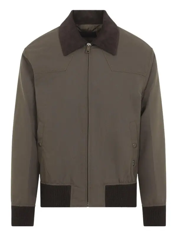Prada Ribbed Hem Blouson Jacket - Brown