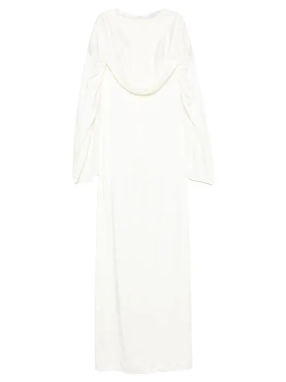 Stella McCartney Draped Detail Dress With Cape Effect Sleeves - White