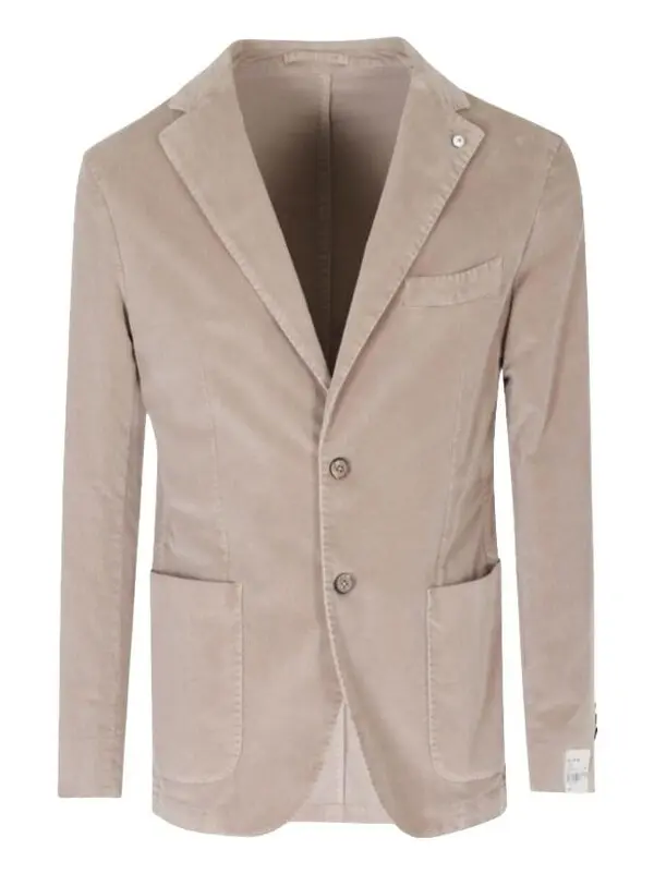 L.B.M. 1911 Single-breasted Corduroy Blazer - Nude