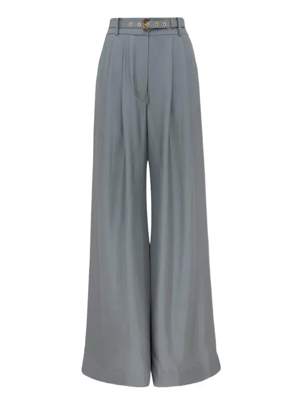 Zimmermann Belted Wide-leg Palazzo Pants - Airforce