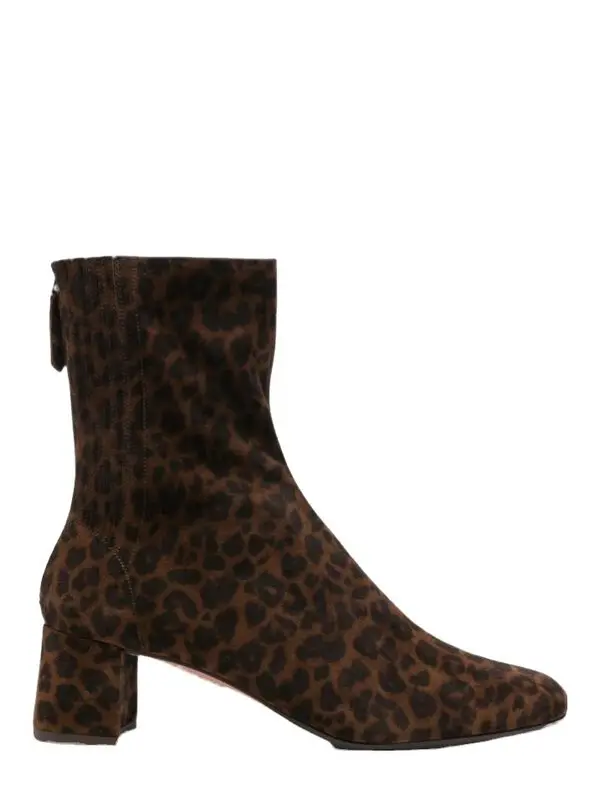 AQUAZZURA Saint Honore Leopard-print Ankle Boots - Brown