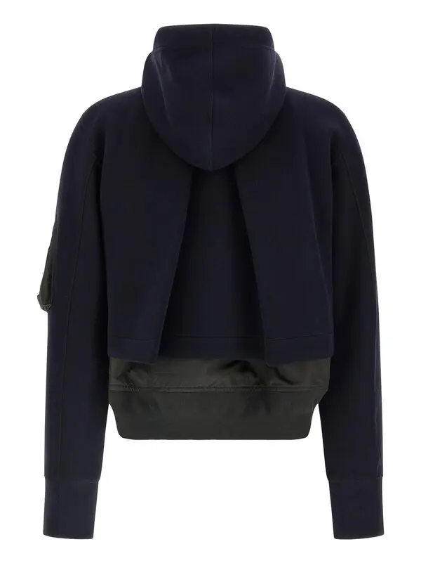 Sacai Layered Zip-up Bomber Jacket - Navy/khakhi