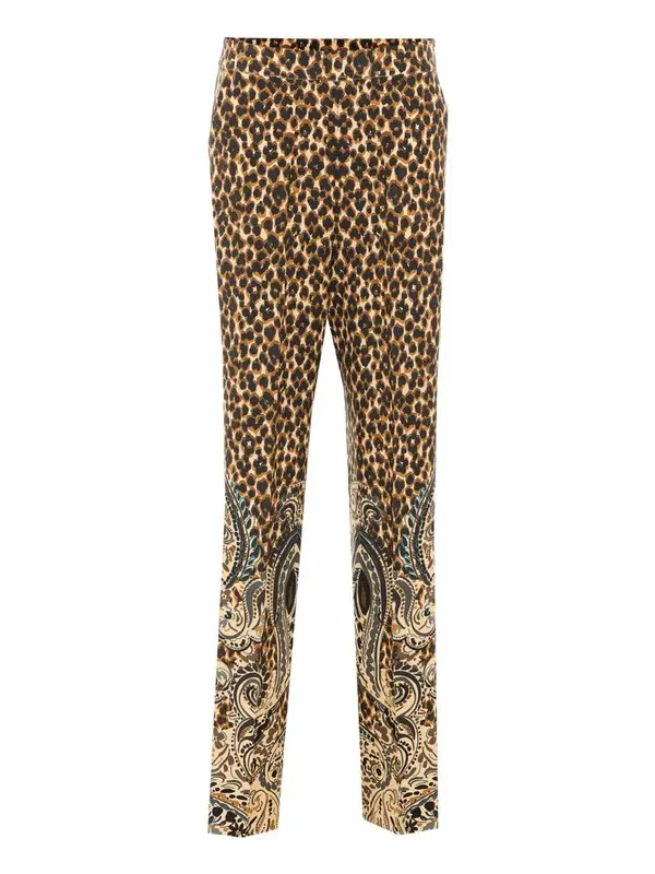 Etro Leopard Print Paisley Trousers - Multicolour