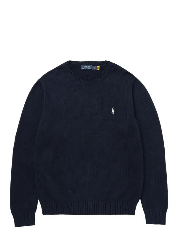 Polo Ralph Lauren Crew Neck Sweater With Embroidered Pony - Navy Blue