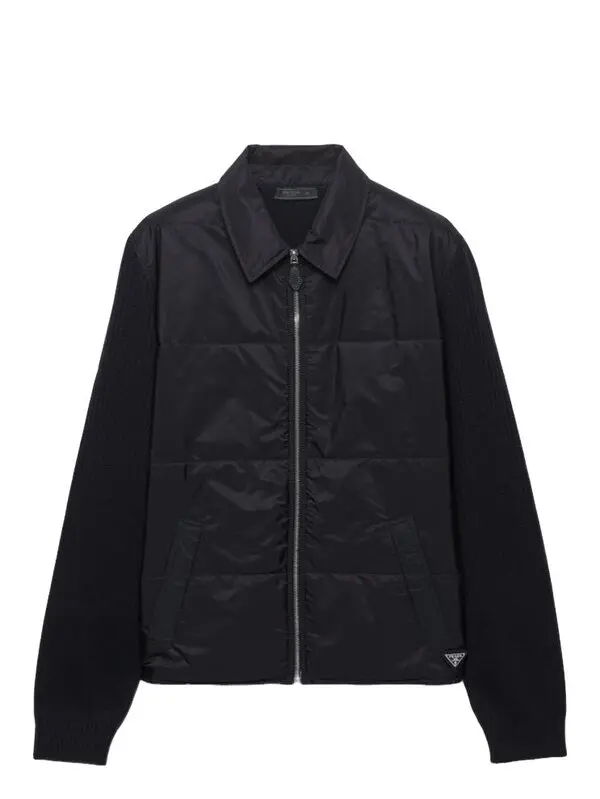 Prada Zip-up Knitted Cardigan - Black