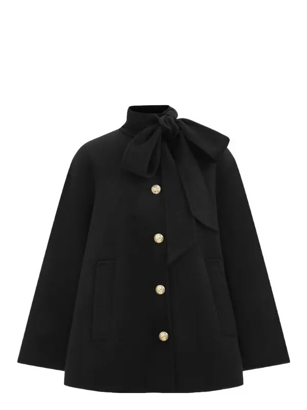 Zimmermann Valiant Pussybow Coat - Black