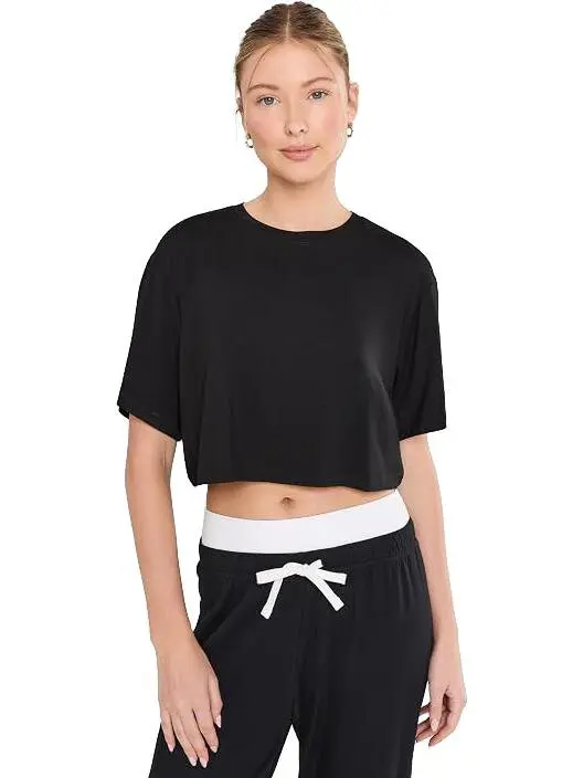 Splits59 Djuna Oversized Cropped Jersey Tee - Black