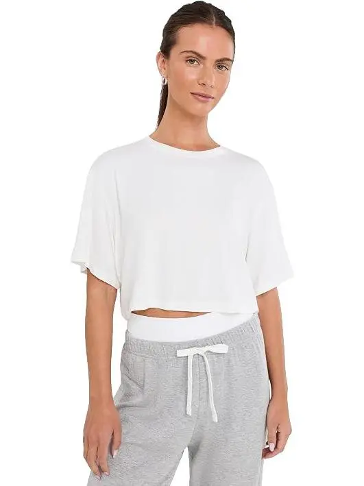 Splits59 Djuna Oversized Cropped Jersey Tee - White