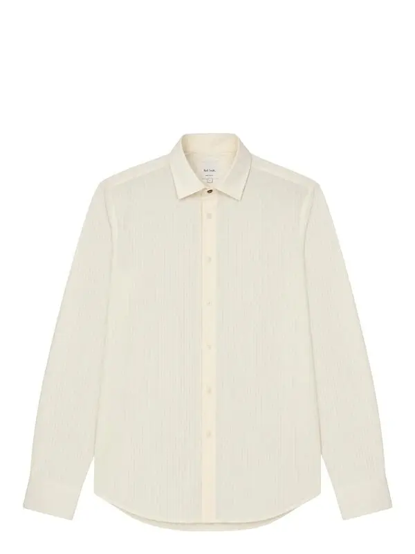 Paul Smith Striped-jacquard Cotton And Silk-blend Shirt - White