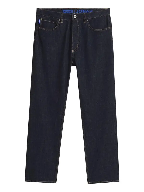 Hugo Regular-fit Rinse-washed Dark-blue Denim Jeans - Dark Blue