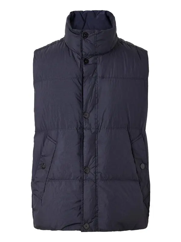 Stone Island Garment-dyed Quilted Shell Gilet - Blue