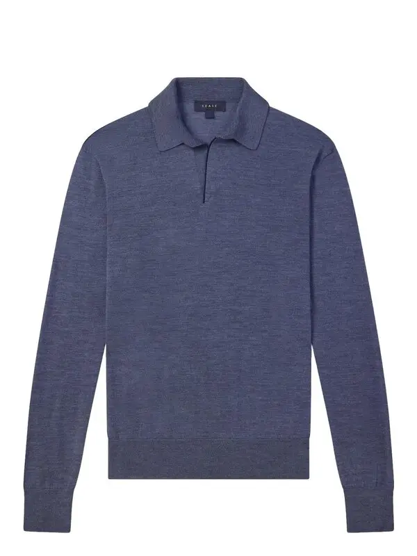 Sease Lasca Virgin Wool Polo Sweater - Blue
