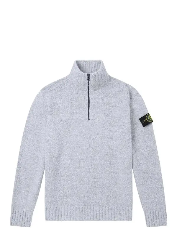 Stone Island Wool-blend Half-zip Sweater - Gray