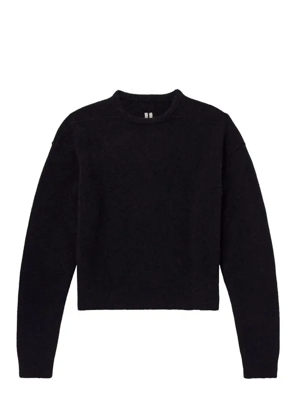 Rick Owens Alpaca Wool-blend Crewneck Sweater - Black