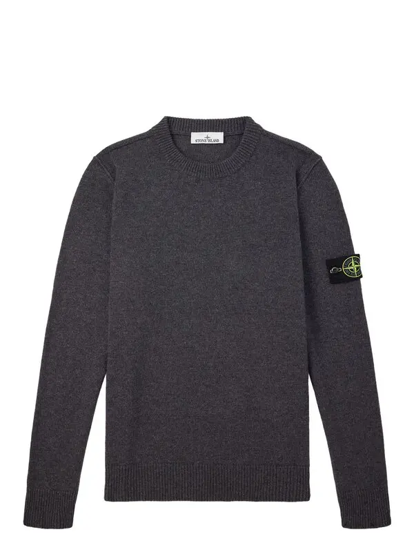 Stone Island Wool-blend Crewneck Sweater - Gray