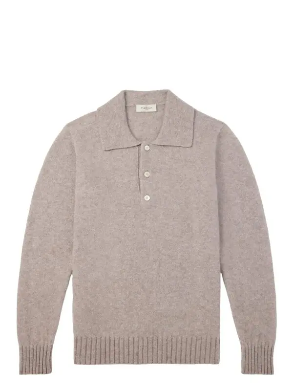 PIACENZA CASHMERE 1733 Cashmere And Silk-blend Polo Sweater - Neutrals