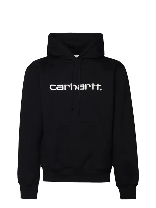 Carhartt Work In Progress Logo Cotton Hoodie - Black