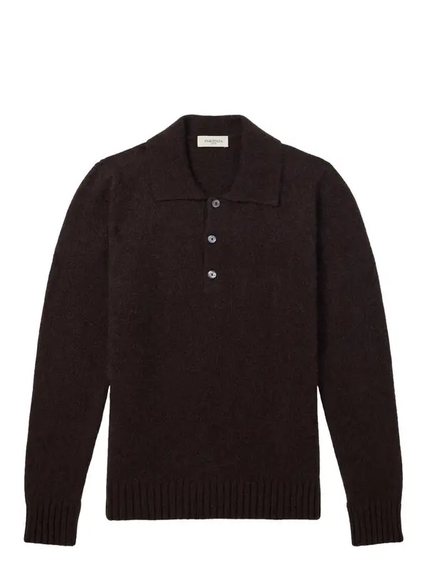 PIACENZA CASHMERE 1733 Cashmere And Silk-blend Polo Sweater - Brown