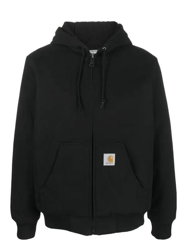 Carhartt Work In Progress Canvas Hooded Zip-up Jacket - Black