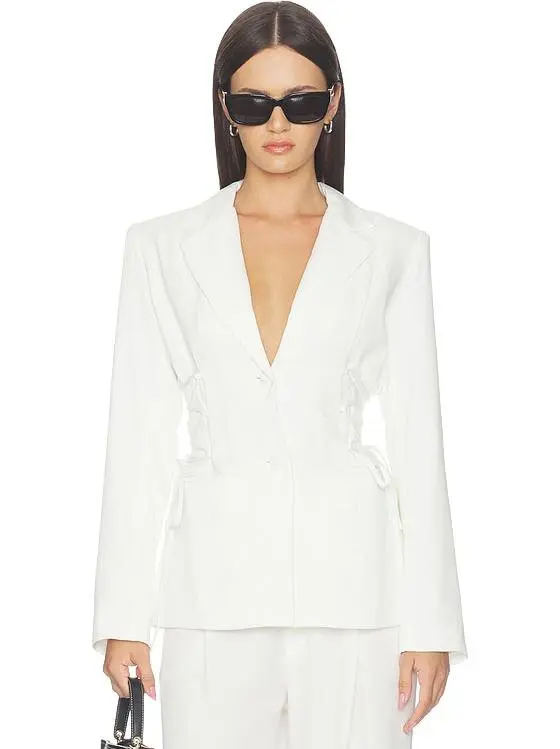 Superdown Jennifer Lace Up Blazer - Ivory
