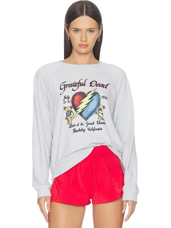 Junk Food Grateful Dead Live 1988 Raglan Crew Fleece Sweatshirt - Dream