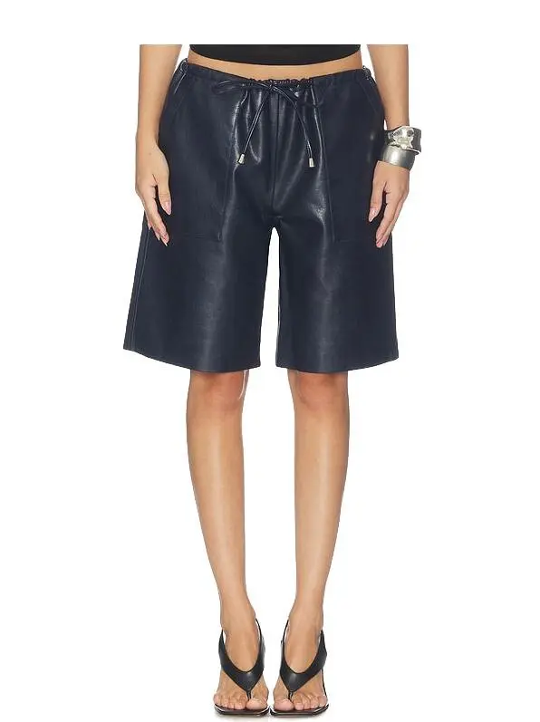 Rag & Bone Claire Faux Leather Short - Navy