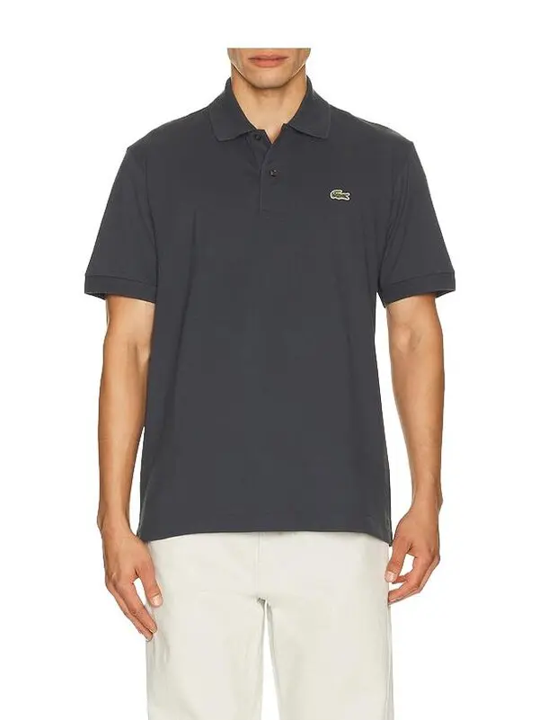 Lacoste Classic Fit Pique Polo In Grey - Graphite