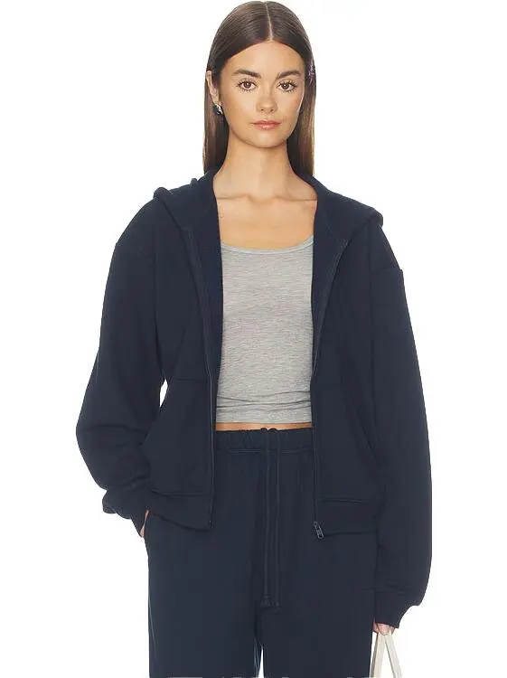 SKIMS Classic Full Zip Hoodie - Navy