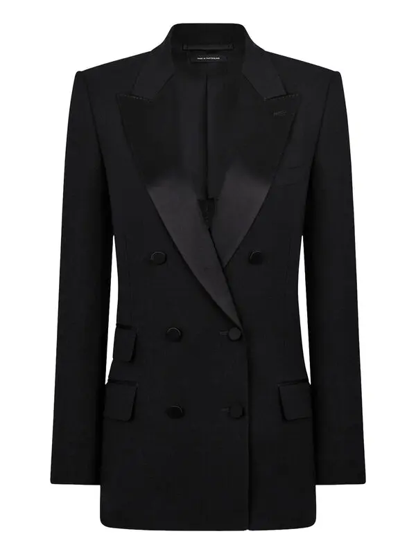 TOM FORD Wool Tuxedo Blazer - Black