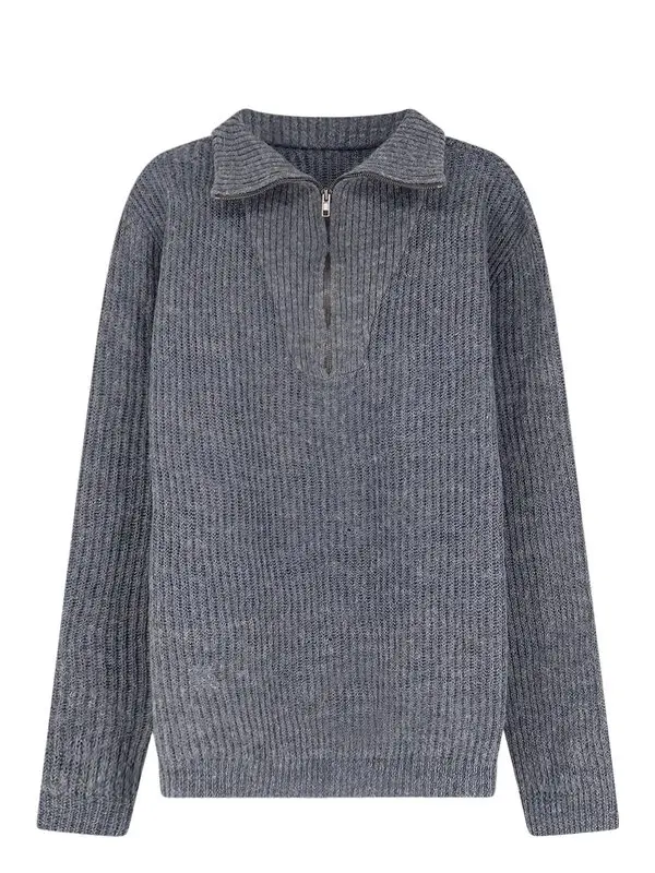 MAISON MARGIELA Ribbed Linen And Wool Blend Sweater - Grey