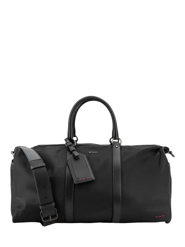 Kiton Nylon And Leather Trimmed Travel Bag - Black