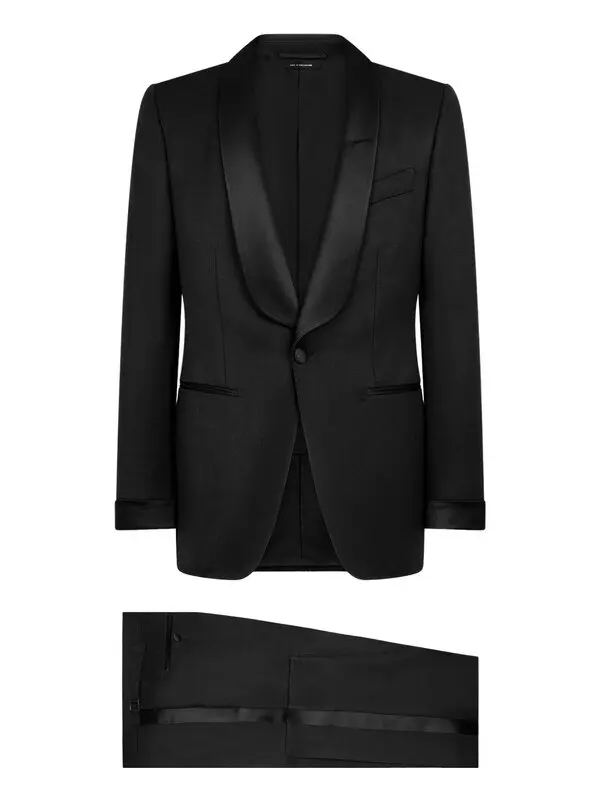 TOM FORD Stretch Virgin Wool Tuxedo With Satin Profiles - Black